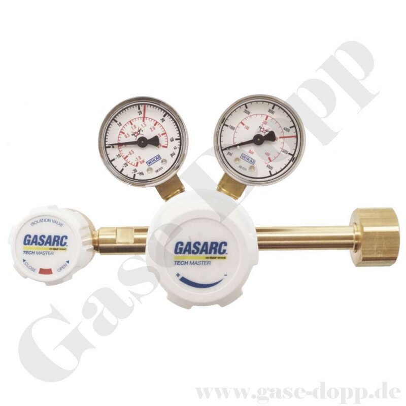 Flaschendruckminderer Stickstoff 4.5 300 bar - bis 1,5 bar regelbar- 2-stufig - Messing ...