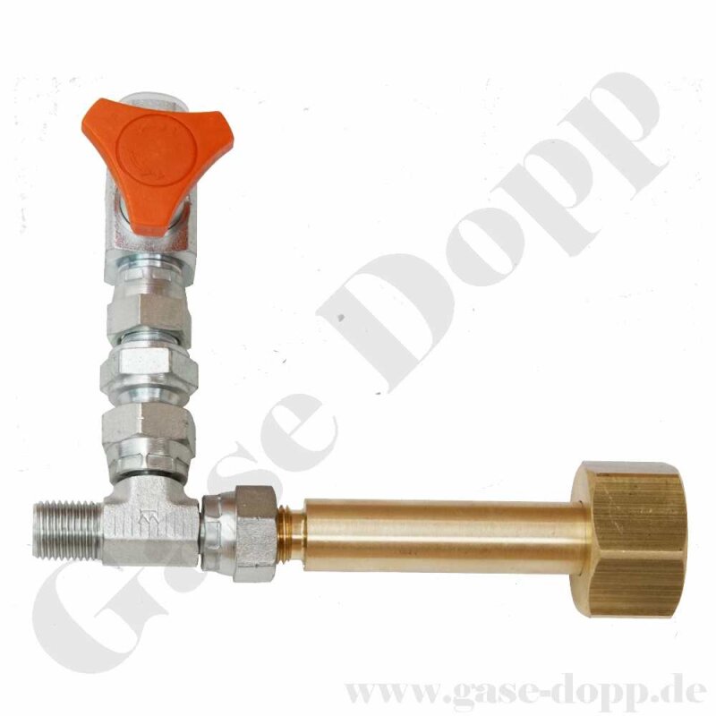 Flaschenanschluss Stickstoff W 24,32 x 1/14" DIN 477-1 Nr. 10 x 1/4 ...