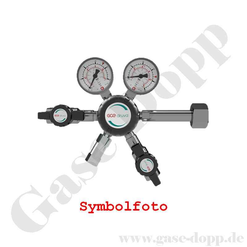 Flaschendruckminderer Stickstoff 200 bar - 0,5 bis 6 bar regelbar - 2-stufig - Eingang DIN477-1 ...