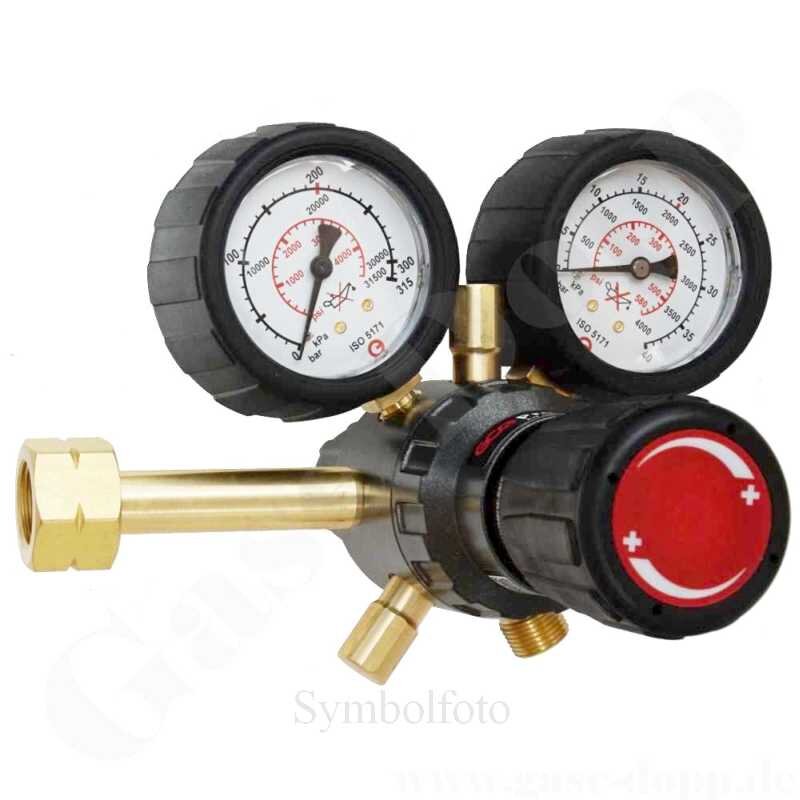 Flaschendruckminderer 300 bar - Stickstoff Argon Helium - 2-stufig - Eingang W30x2 DIN 477 Nr.54 ...